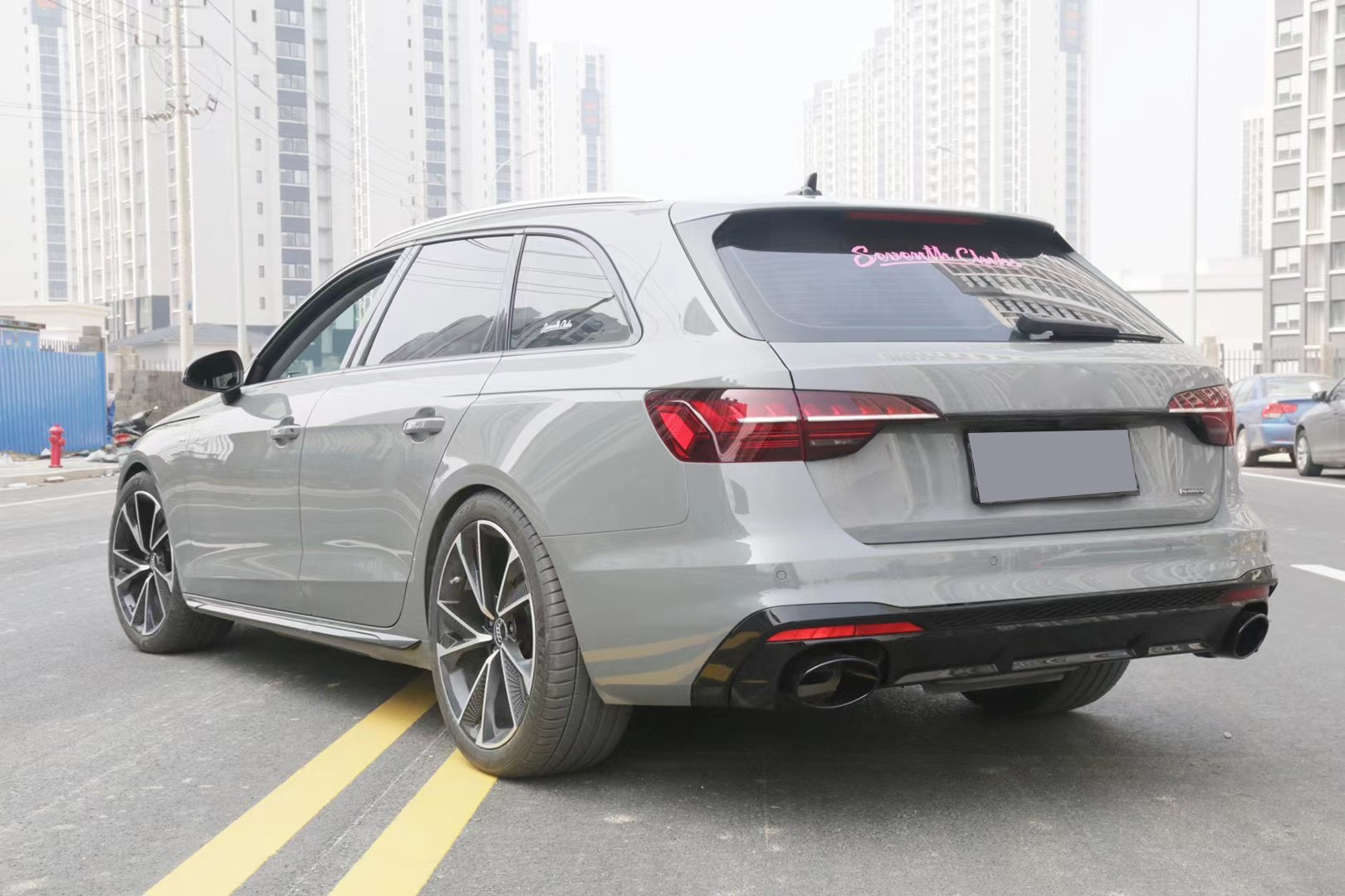 Audi A4L Sline sport vision changed to RS4 rear bumper diffuser pipe 20 ...